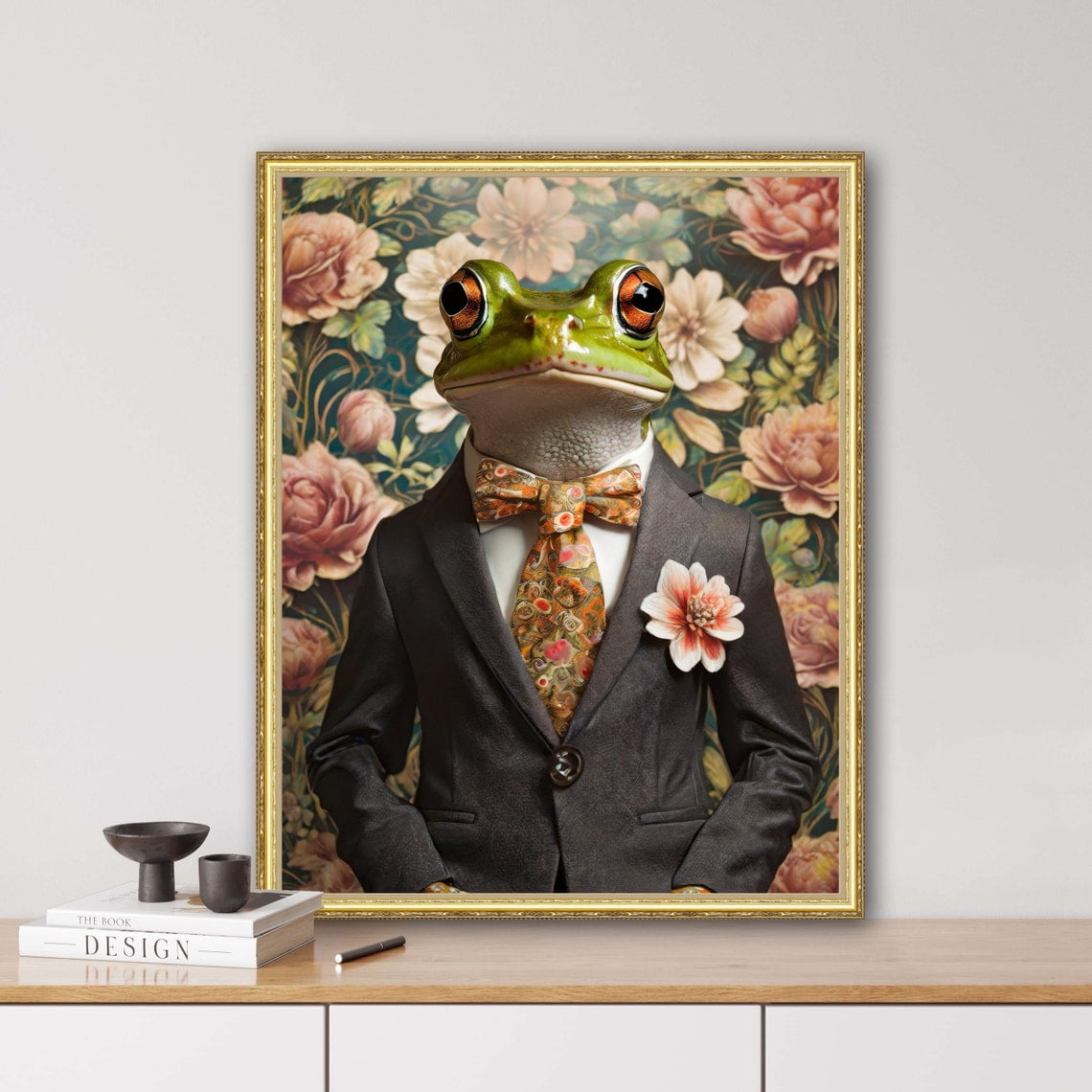 DOPAPRINT Frog In Suit, Ai Generated, Prom, Vintage Portrait, Suit ...
