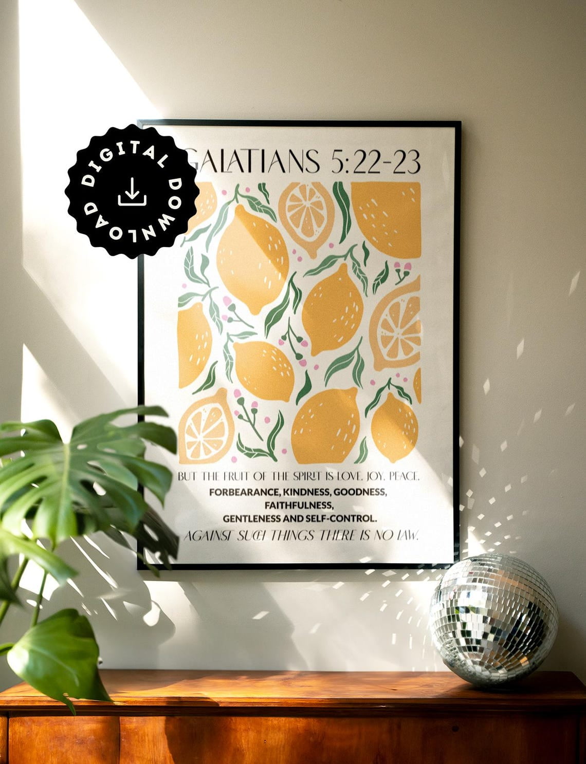 DOPAPRINT Fruit Of The Spirit Jesus Typography Poster Trendy Christian ...