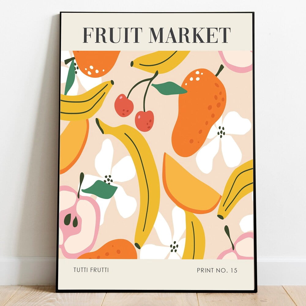 DOPAPRINT Fruit market print, kitchen print, abstract fruit print ...