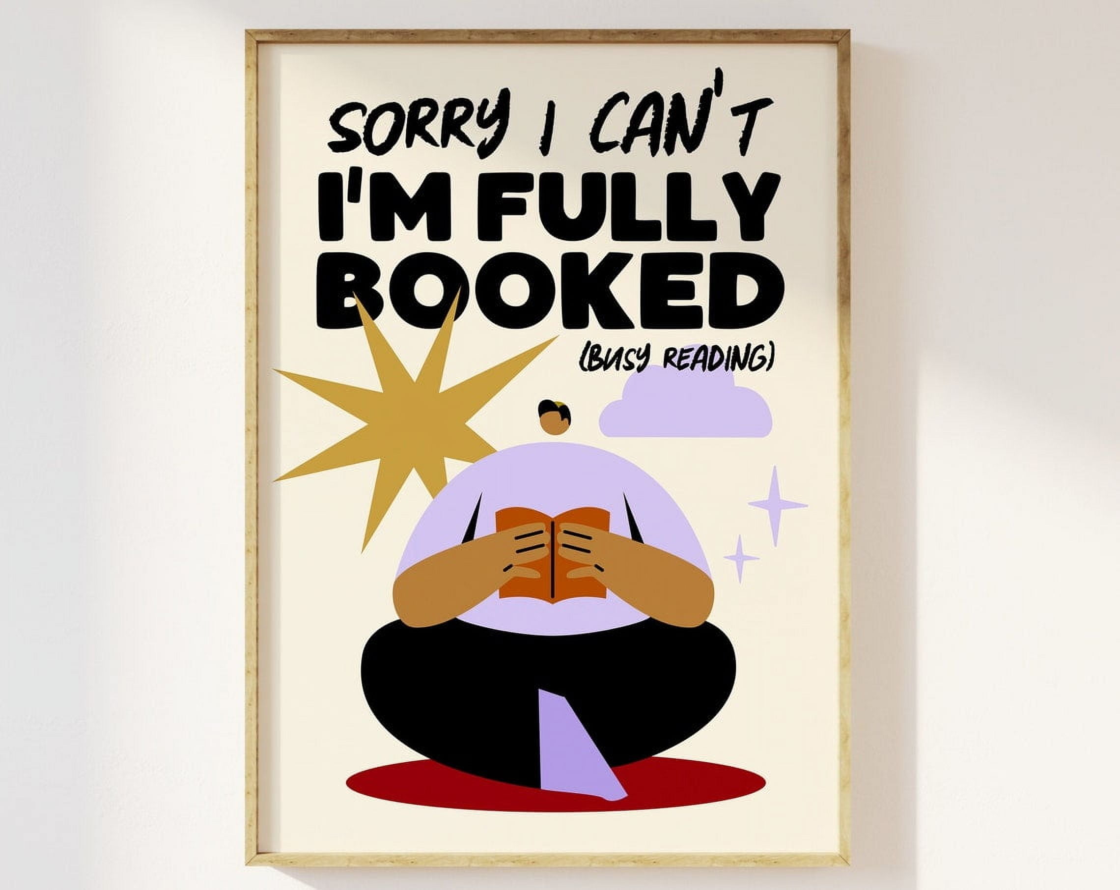 DOPAPRINT I'M Fully Booked And Busy Retro Book Print, Busy Reading ...