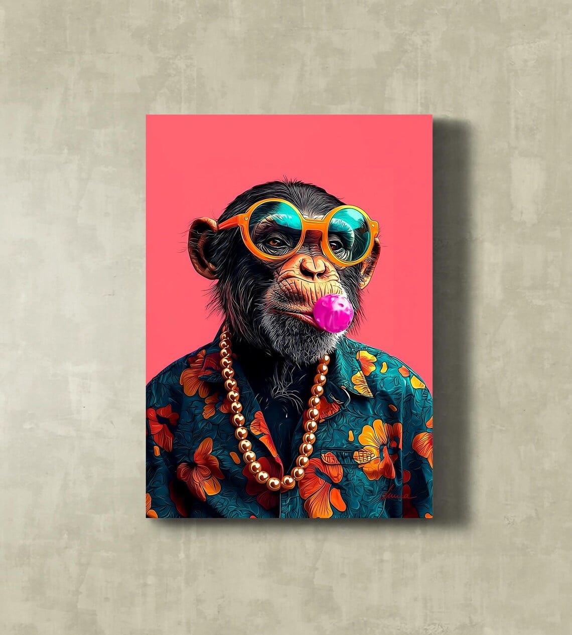 DOPAPRINT Funky Monkey Art Monkey Colorful Tropical Wall Decor Animal ...