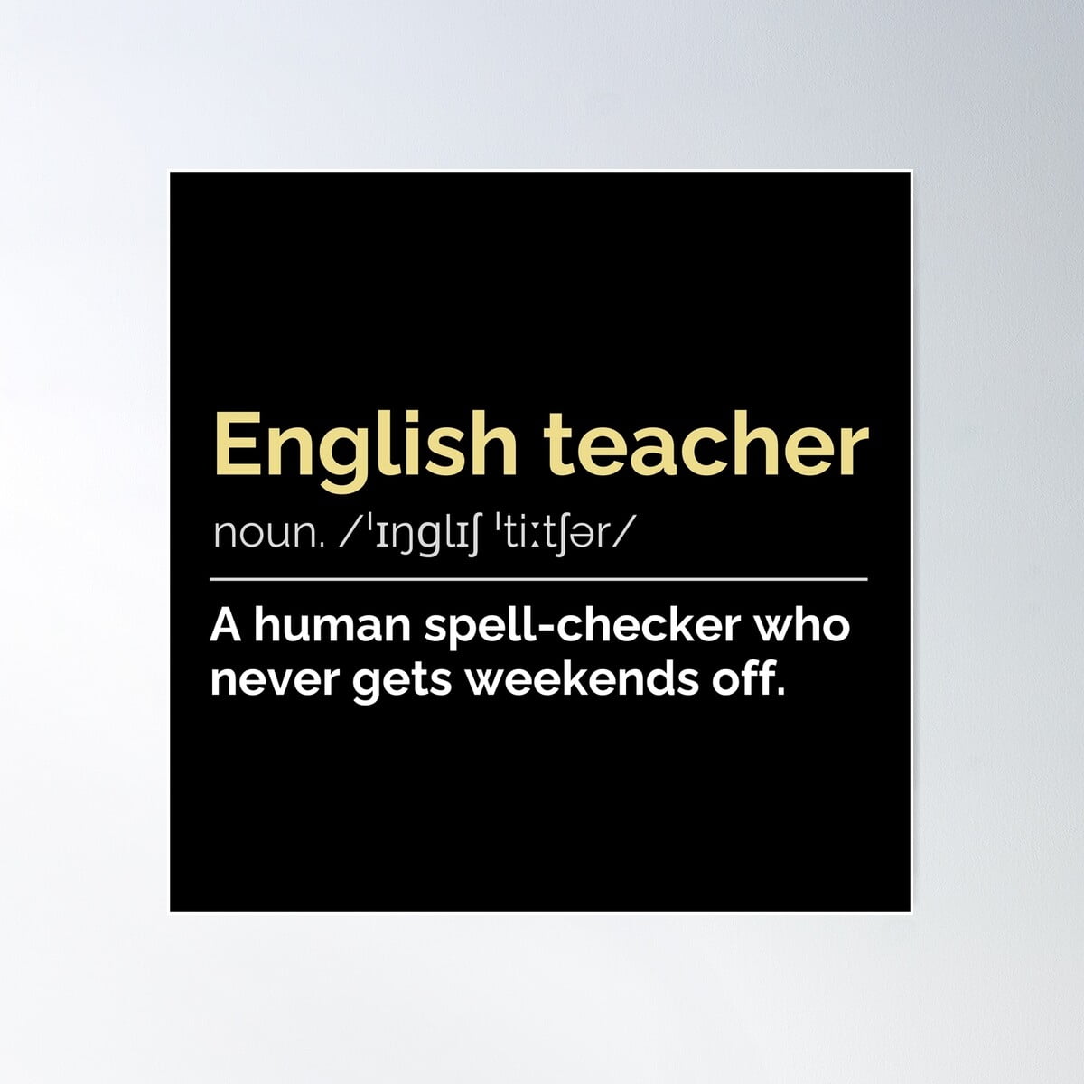 DOPAPRINT Funny English Teacher Definition - Dictionary Style Poster ...