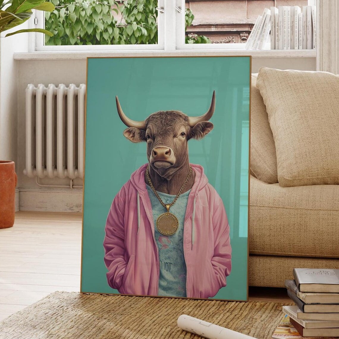 DOPAPRINT Funny Highland Cow Print, Funny Animal Print, Wall Art ...