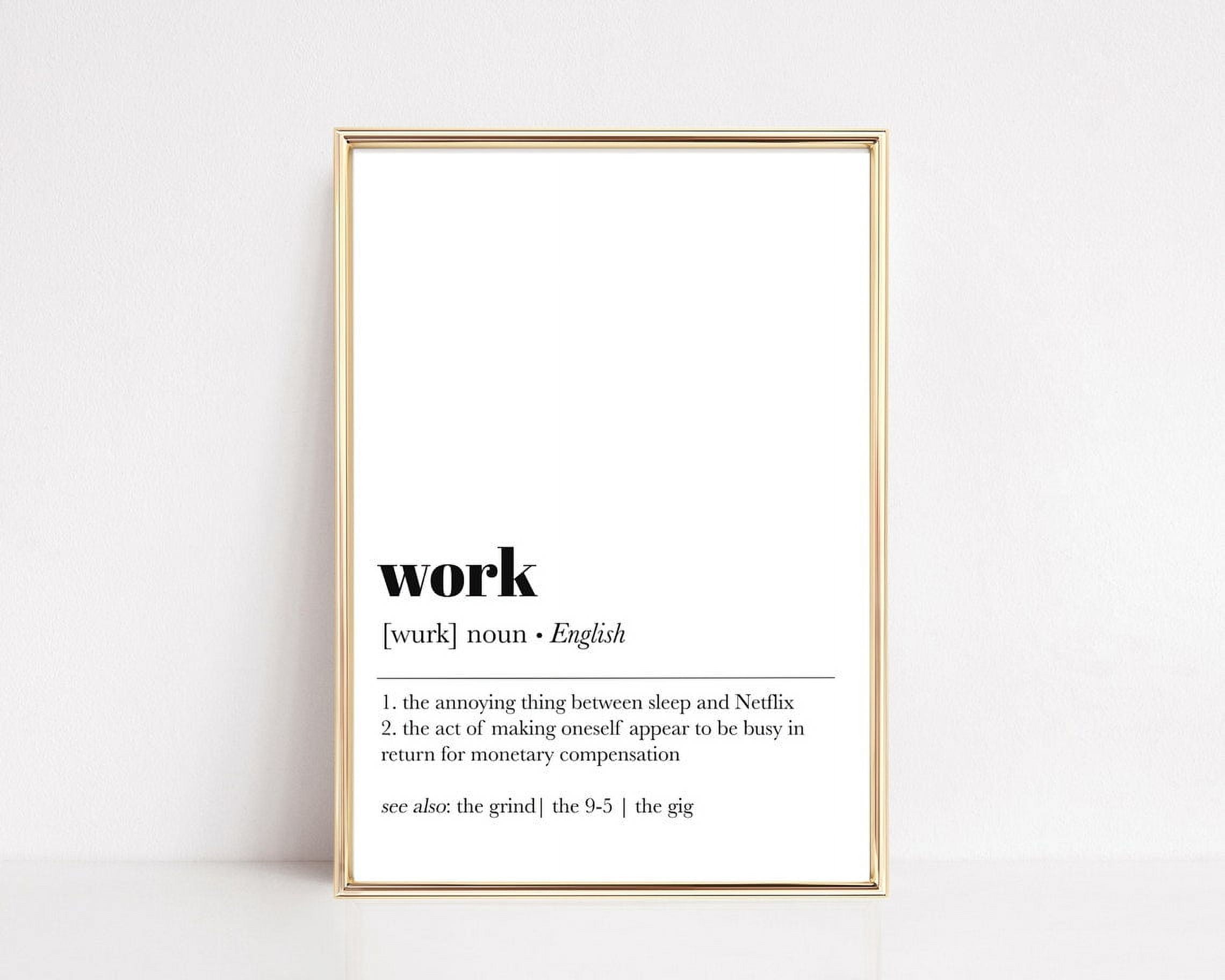 DOPAPRINT Funny Office Decor Work Definition Print Office Wall Art ...
