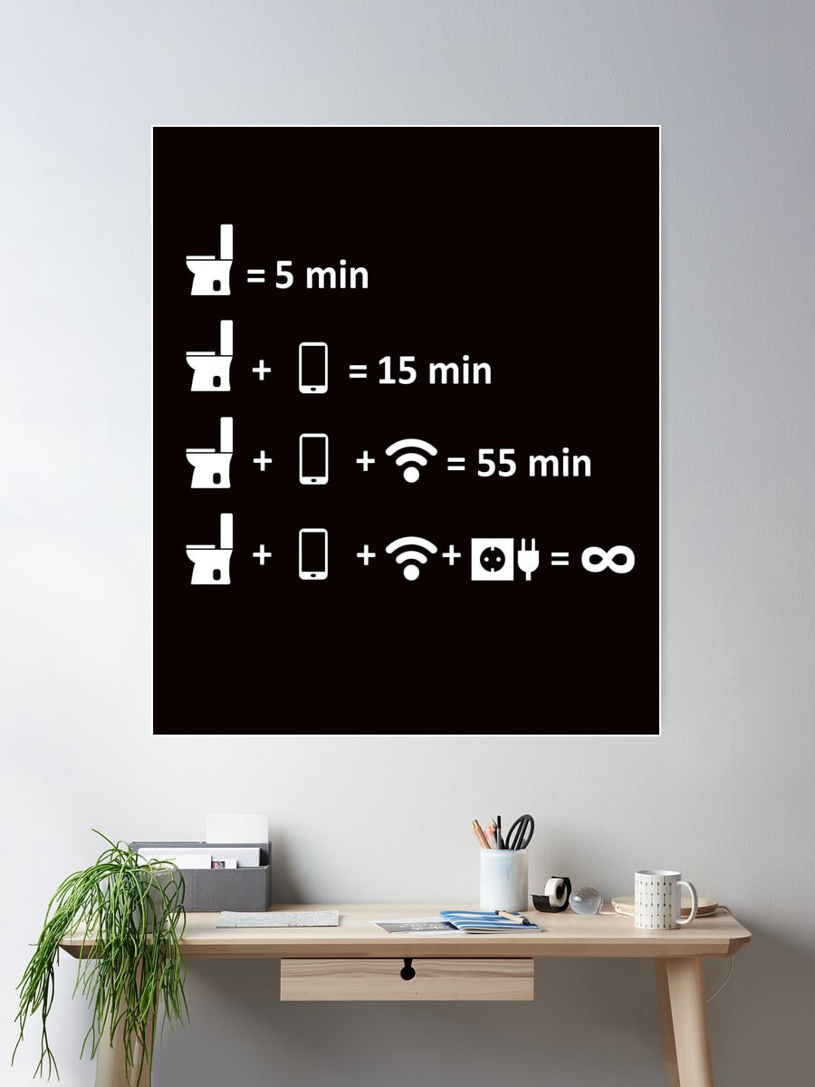 DOPAPRINT Funny Phone Addiction Poster Wall Art, Modern Wall Decor NO ...