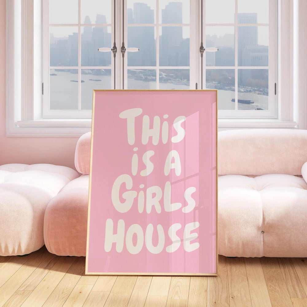 DOPAPRINT Funny Pink Dorm Room Wall Art College Apartment Decor This Is ...