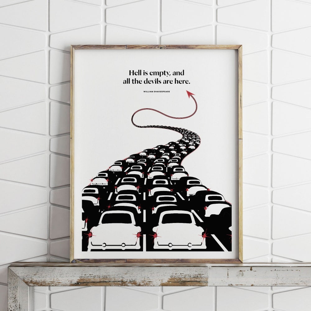 DOPAPRINT Funny Shakespeare "Hell Is Empty" The Tempest Quote ...