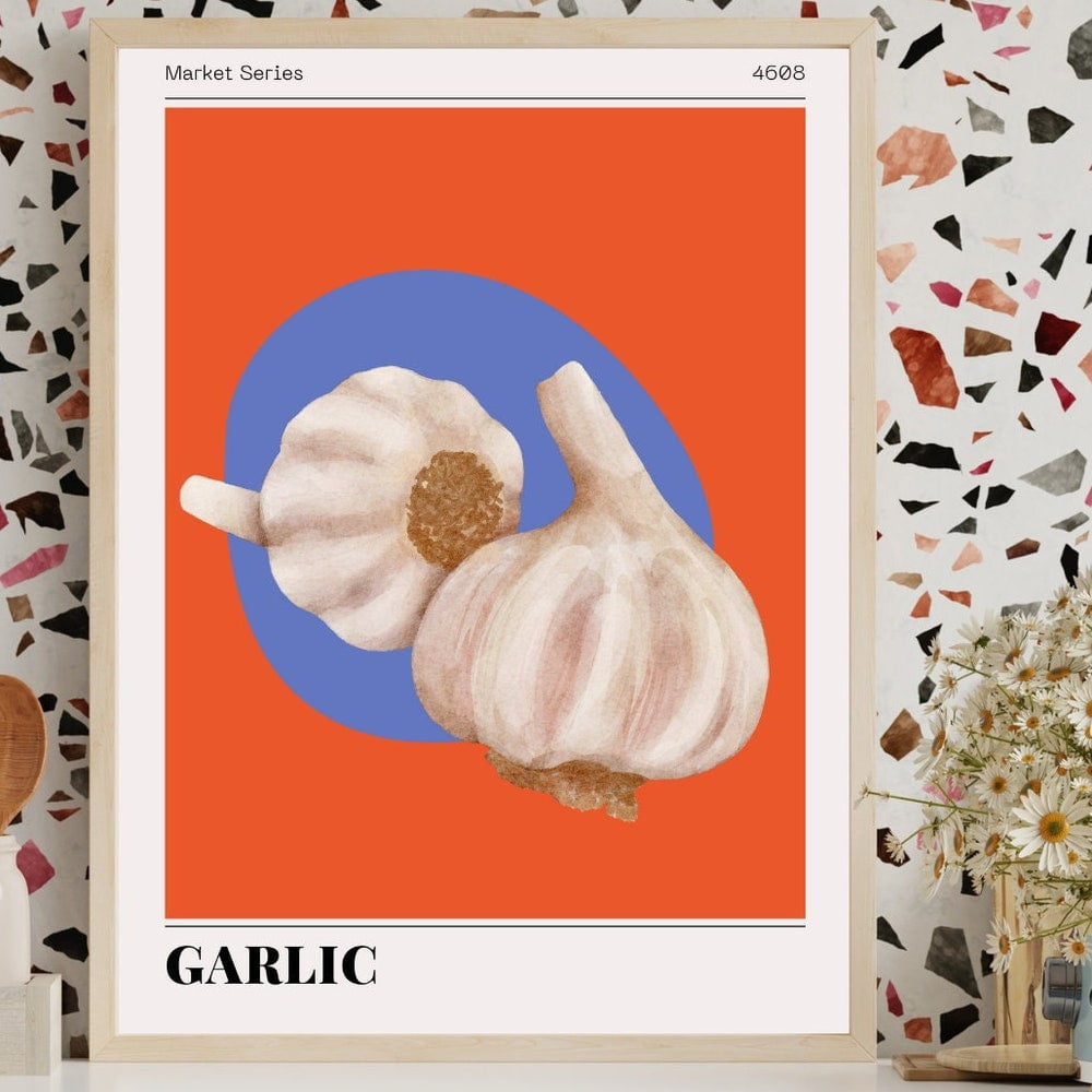 DOPAPRINT Garlic Vegetable Print, Retro Printable Wall Art, Farmer'S ...