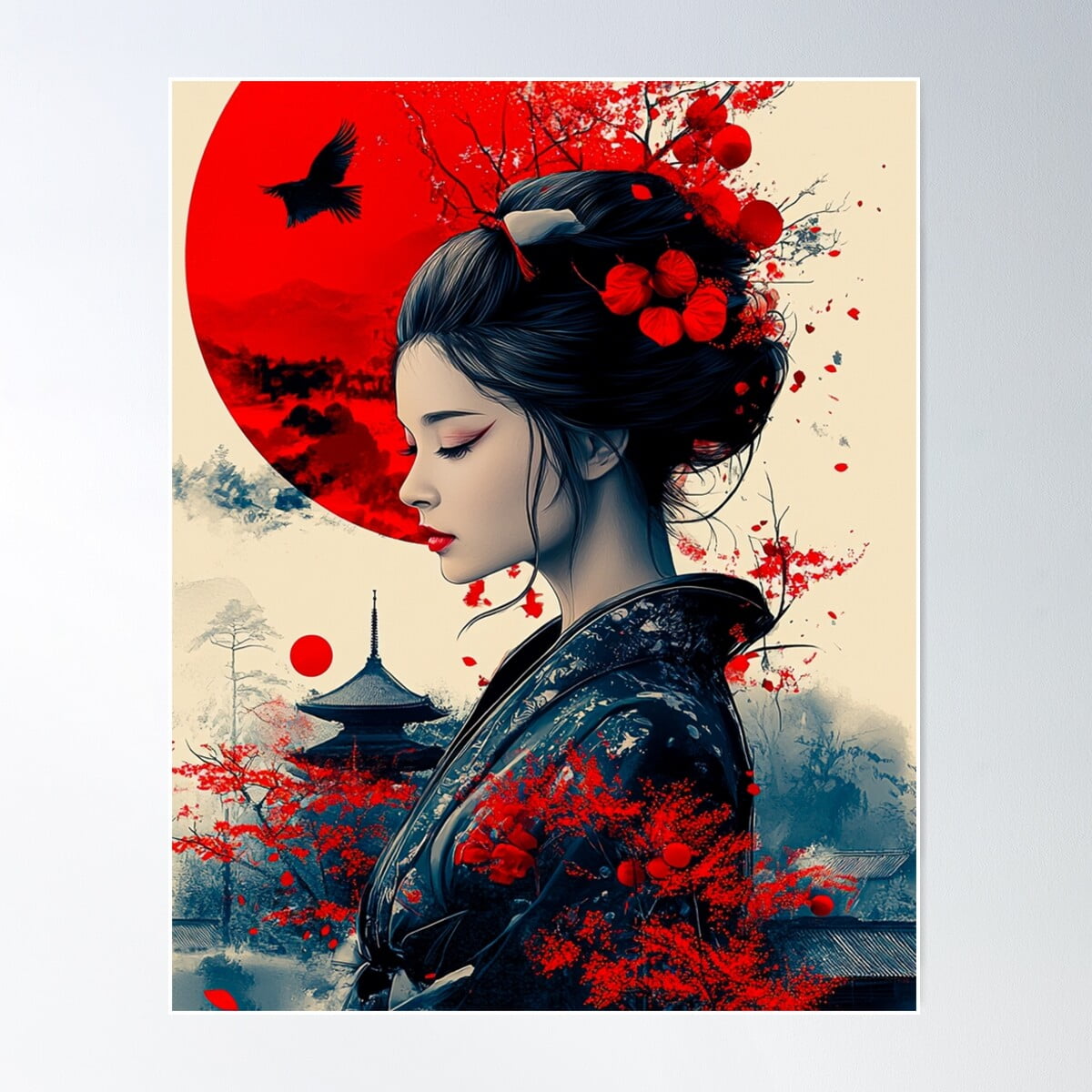DOPAPRINT Geisha Poster Elegant Geisha Watercolor Art Print - Japanese ...