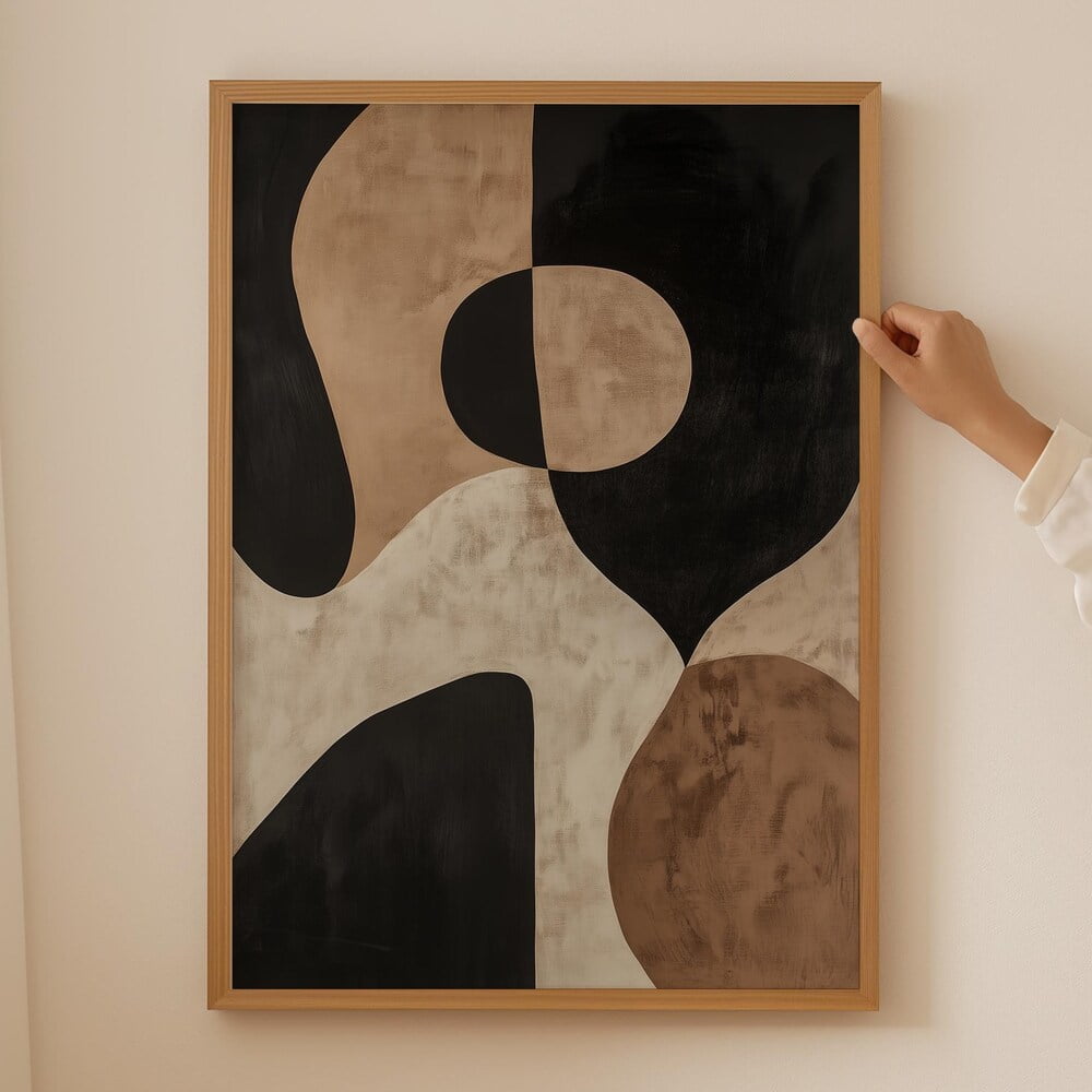DOPAPRINT Geometric Japandi Poster, Neutral Beige Japandi Wall Art, Large Japanese Wall Art for ...