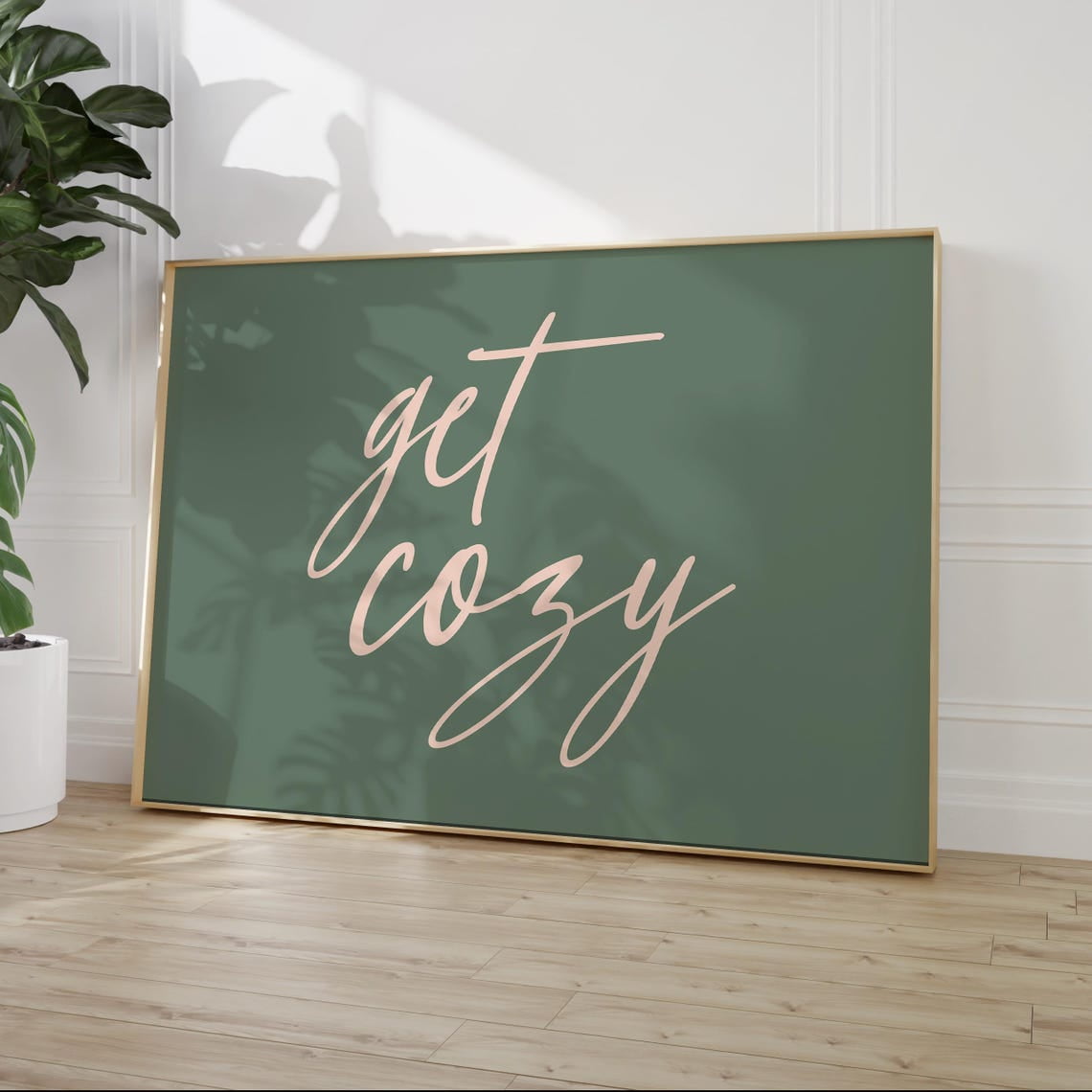 DOPAPRINT Get Cozy Print Minimalist Typography Poster, Cute Introvert ...