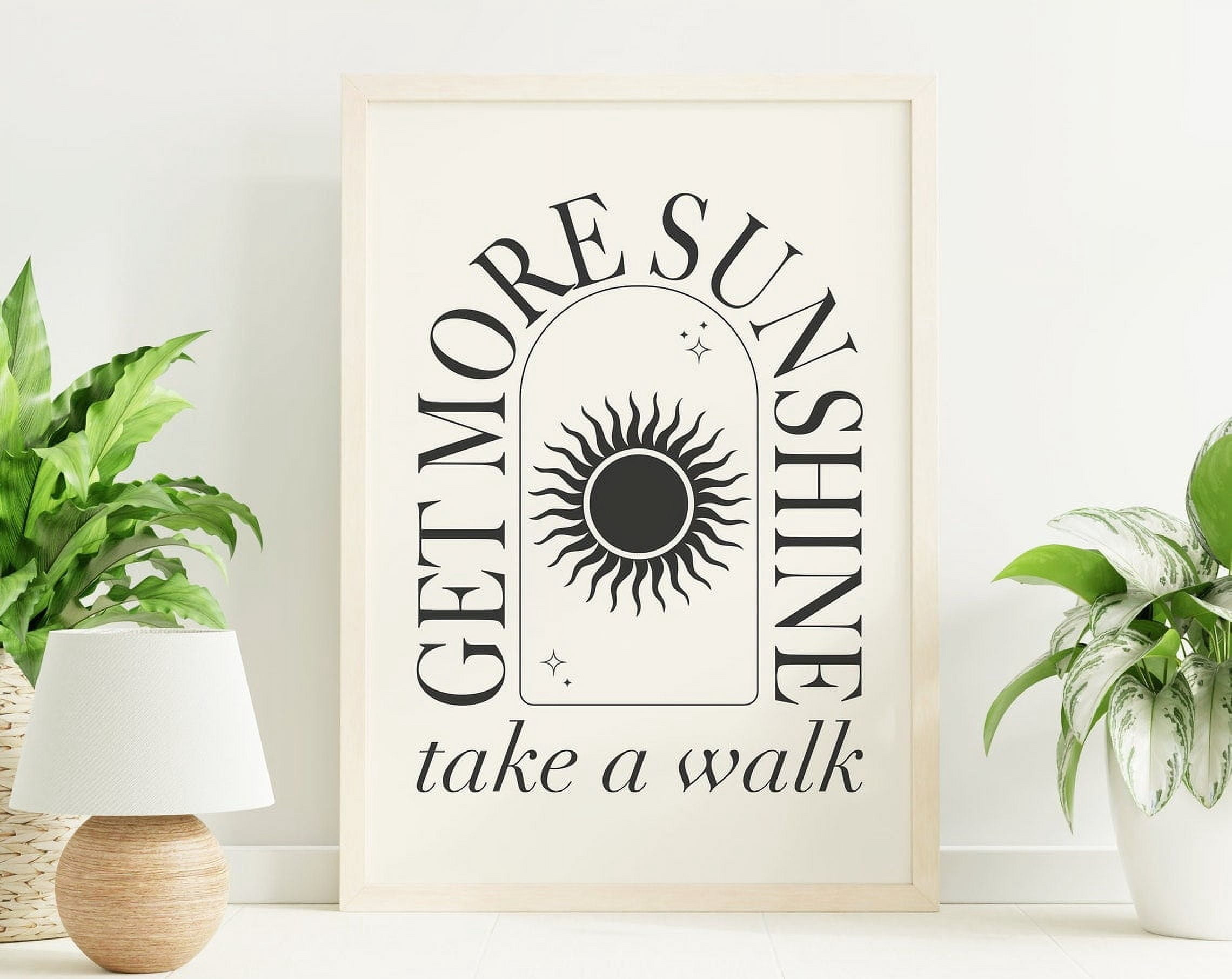 DOPAPRINT Get More Sunshine Print, Art, Positive Inspirational Quote ...