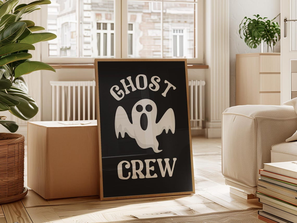 DOPAPRINT Ghost Crew Poster, Fun Spooky Ghost Wall Art, Spirit ...