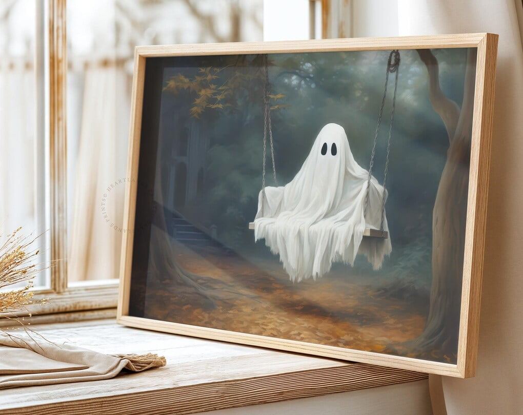 DOPAPRINT Ghost Swing Painting Halloween Printable Wall Art, Halloween ...