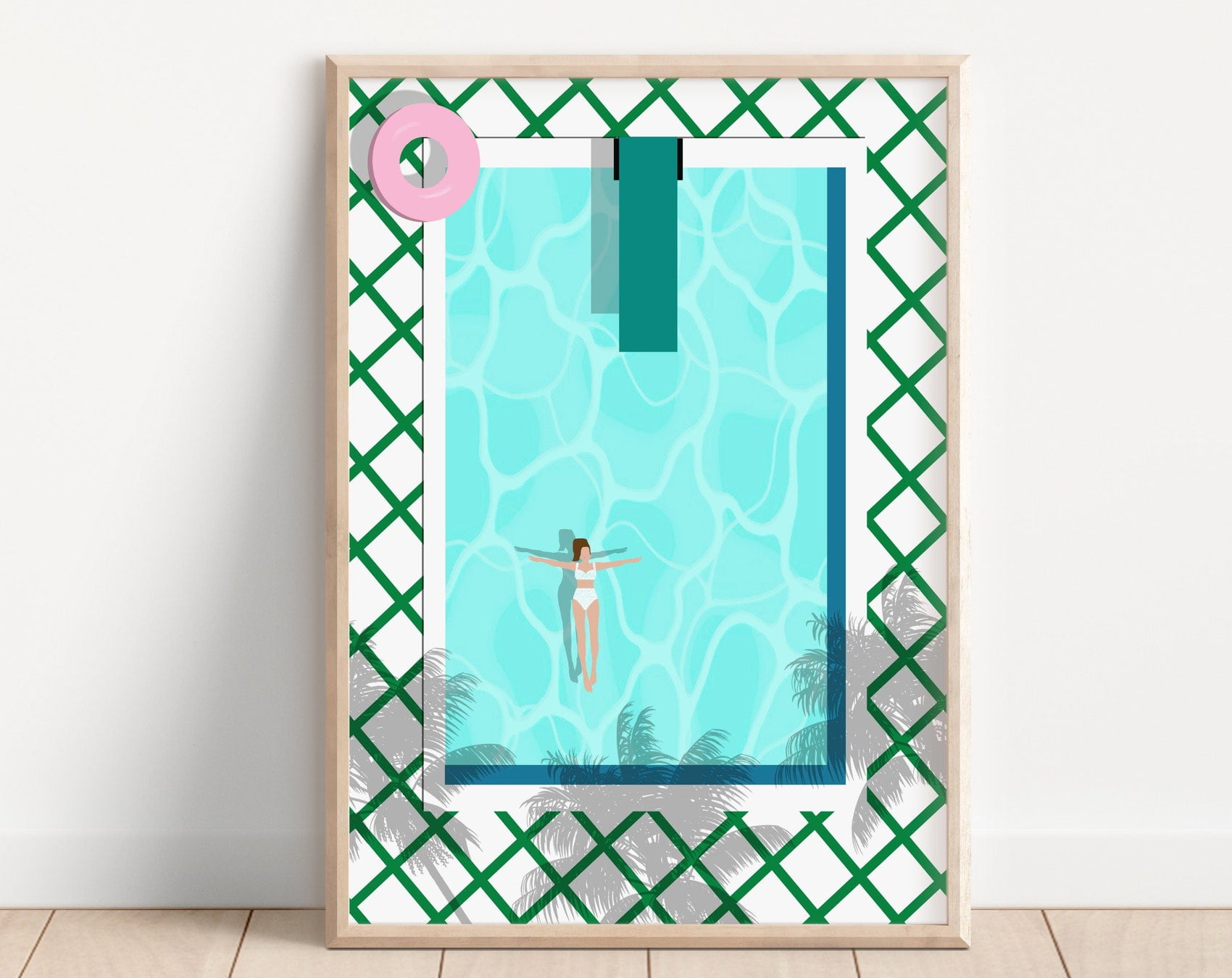 DOPAPRINT Girl In Pool Art | Swimming Pool Print | Tiny People Swimming ...