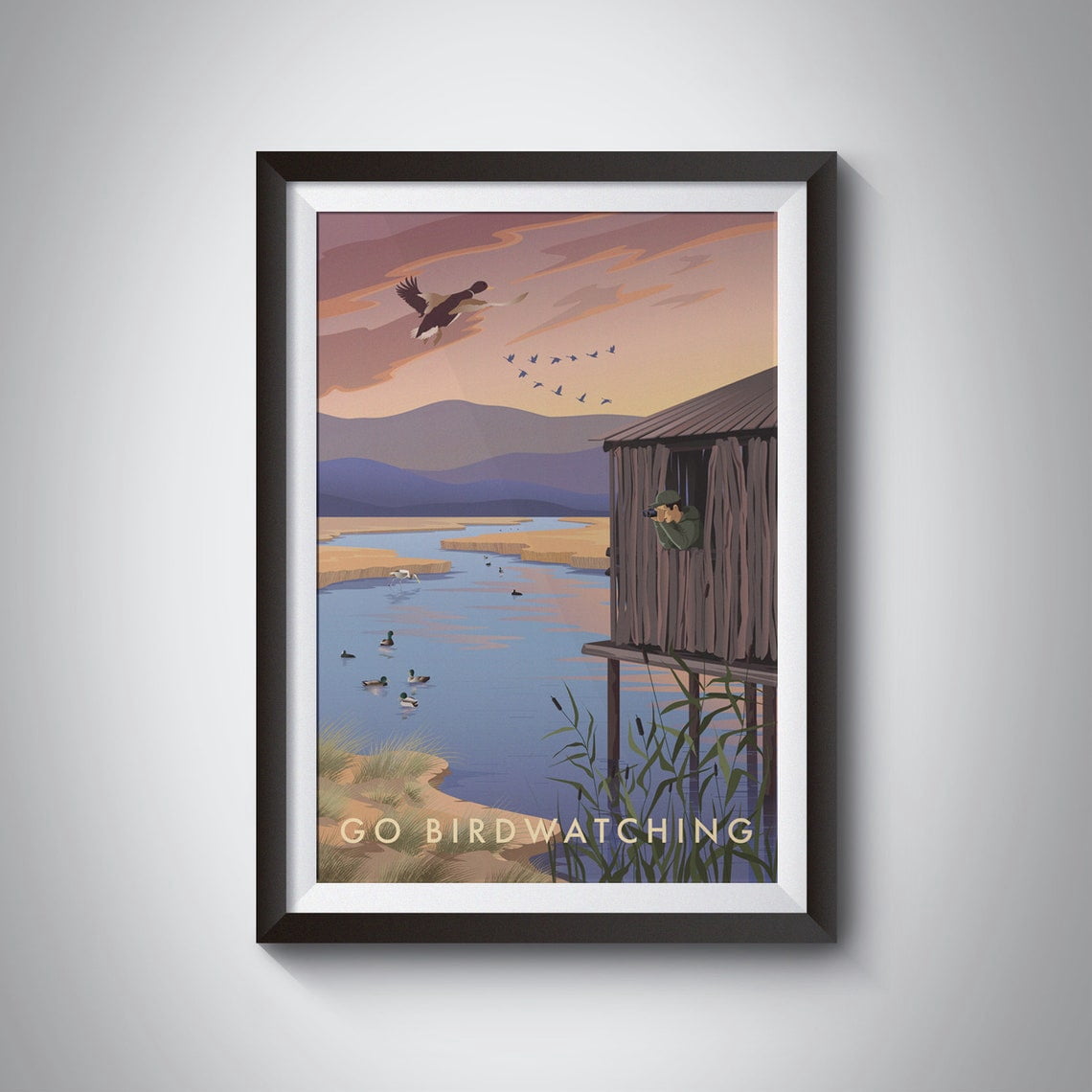 DOPAPRINT Go Birdwatching Art Print, Bird Artwork, Twitching, Outdoor ...