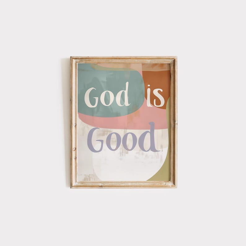 DOPAPRINT God Is Good Print Modern Christian Wall Art, Bible Verse ...