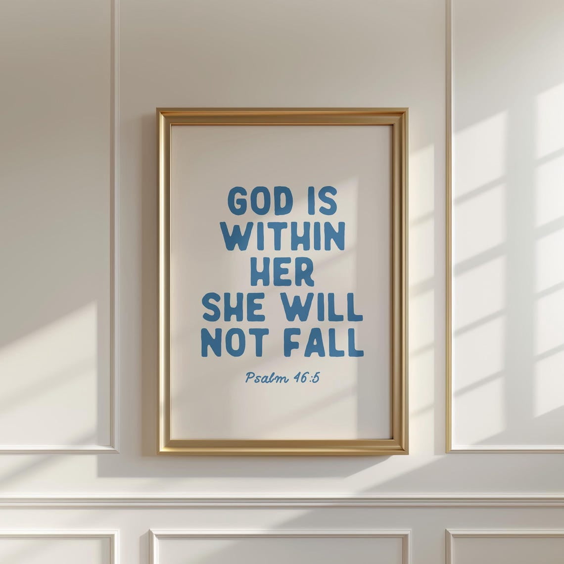 DOPAPRINT God Is Within Her She Will Not Fall Print, Christian Wall Art ...