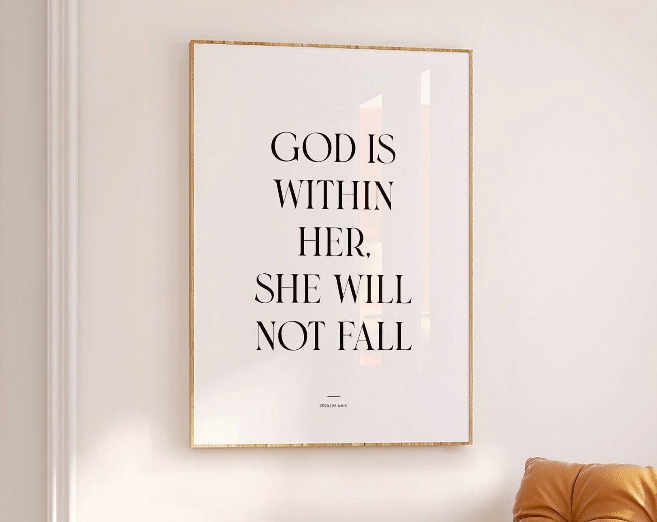 DOPAPRINT God Is Within Her She Will Not Fall Print, Psalm 46:5 ...