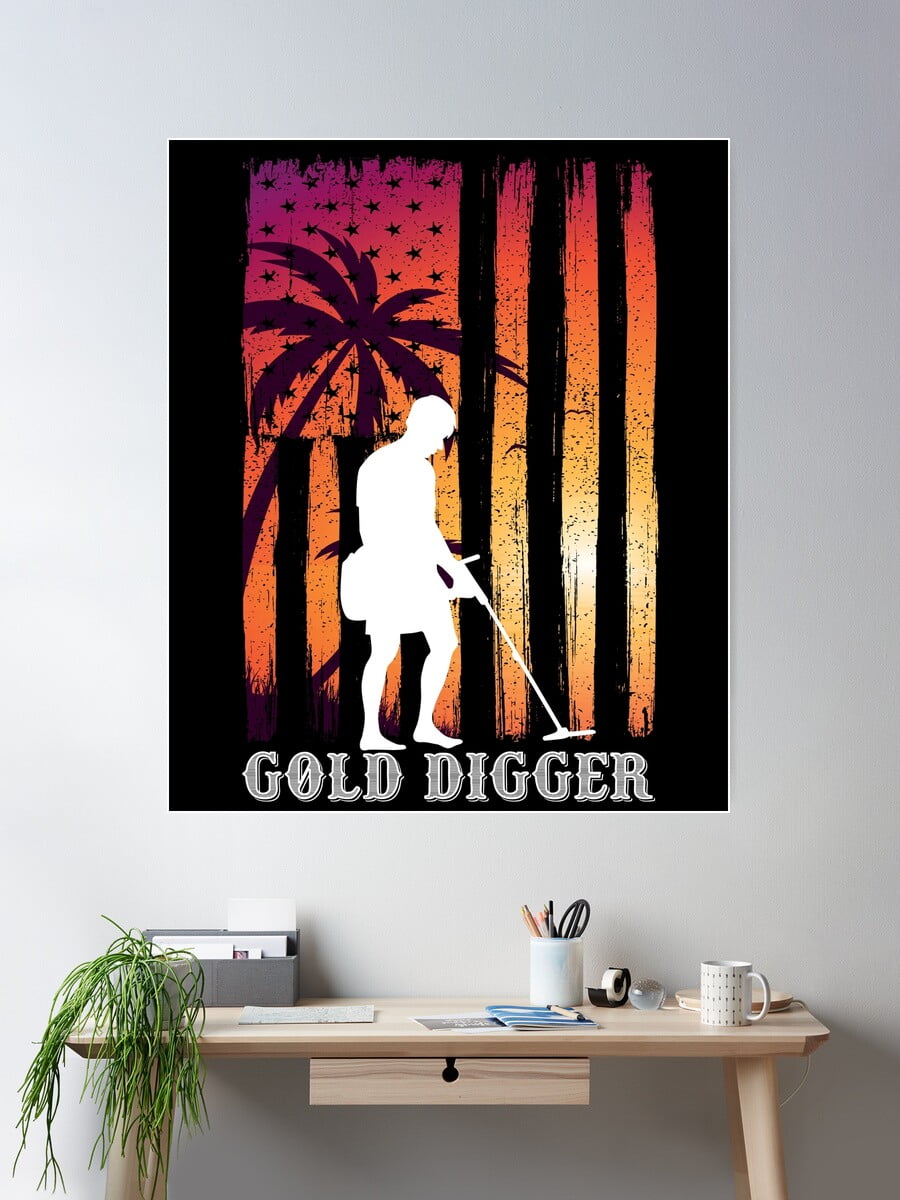 DOPAPRINT Gold Digger Funny Metal Detector Gift Poster Wall Art, Modern ...