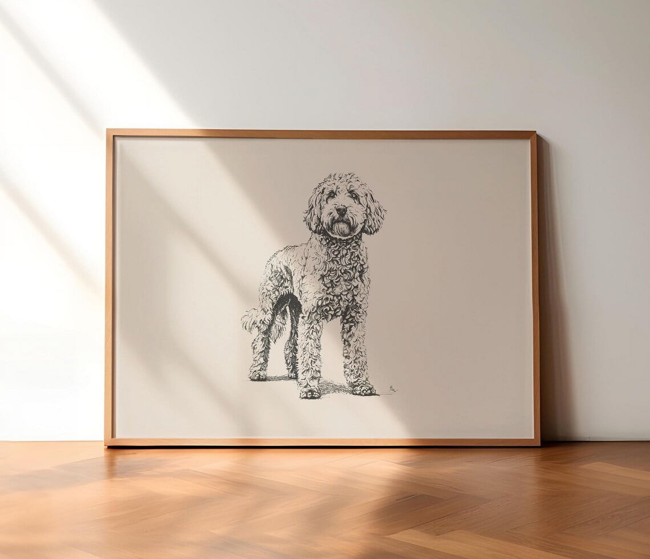 DOPAPRINT Goldendoodle Print, Dog Vintage Art, Goldendoodle Sketch, Dog ...