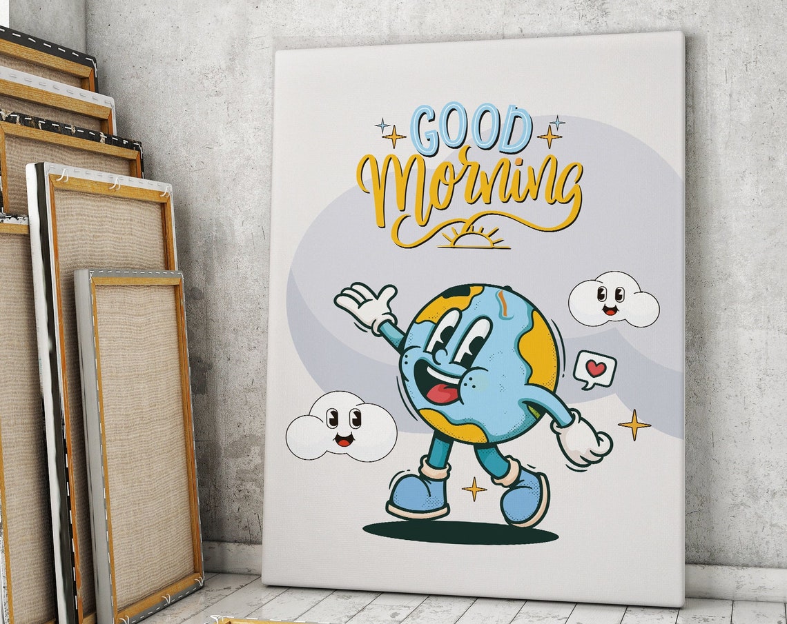 DOPAPRINT Good Morning Poster, Retro Motivation Poster Home Office ...