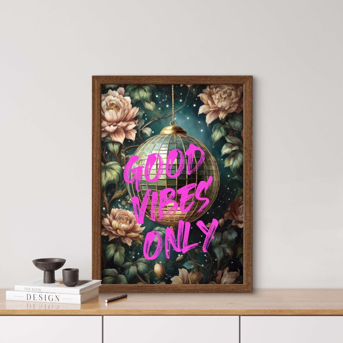 DOPAPRINT Good Vibes Only Art Print, Ai Generated, Wall Art, Vintage ...