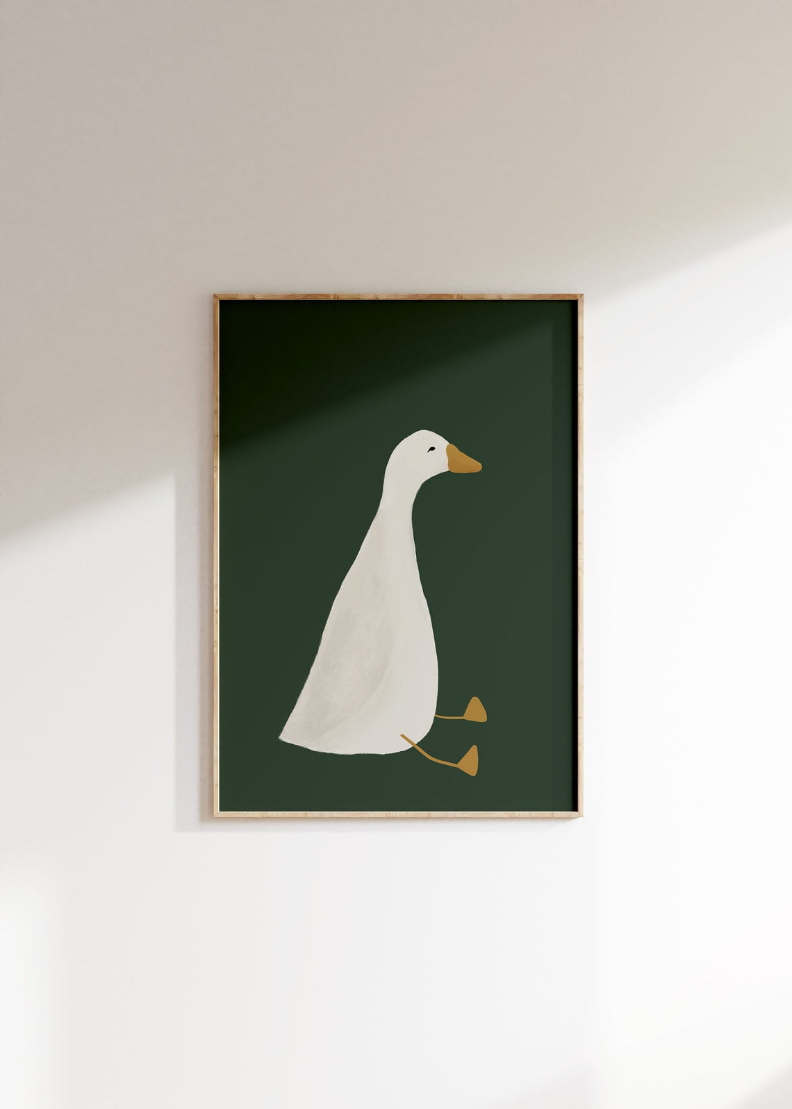 DOPAPRINT Goose Wall Art, Cute Goose Poster, Dark Green Boy Nursery ...