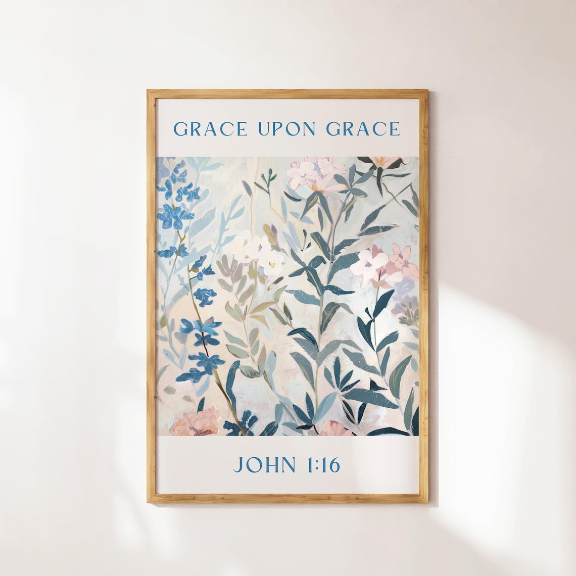 DOPAPRINT Grace Upon Grace, Christian Wall Art, Bible Verse Decor ...