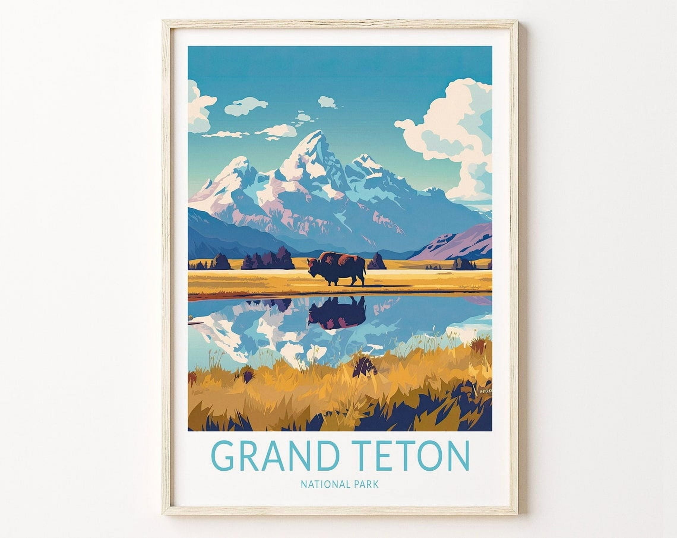 DOPAPRINT Grand Teton National Park Print Wall Art, Grand Teton Poster ...