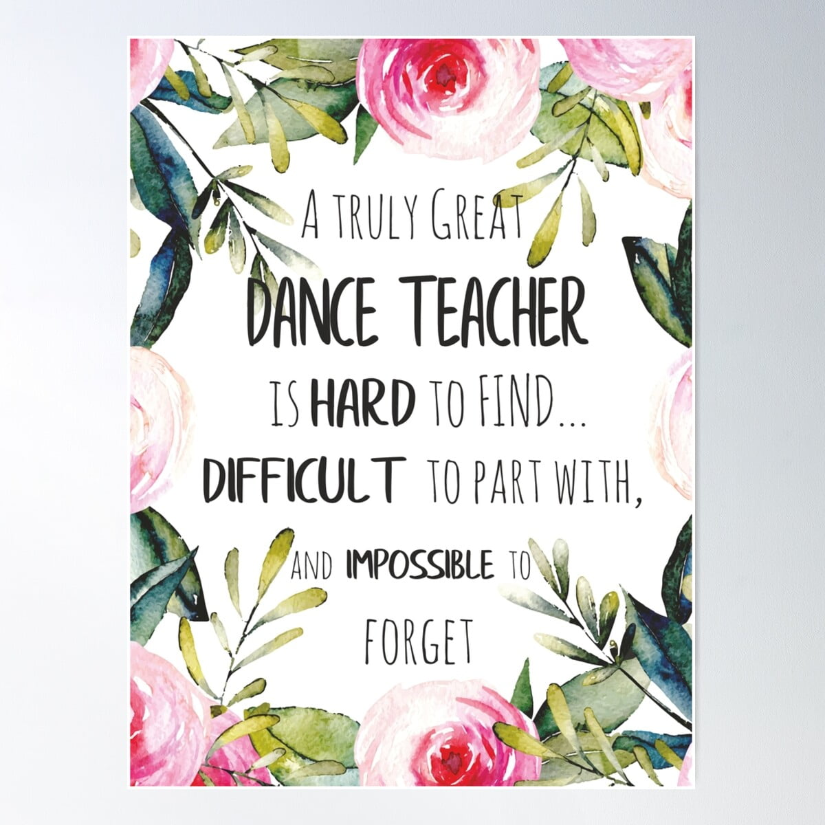 DOPAPRINT Great Dance Teacher Quote / Dance Teacher Farewell Gift ...