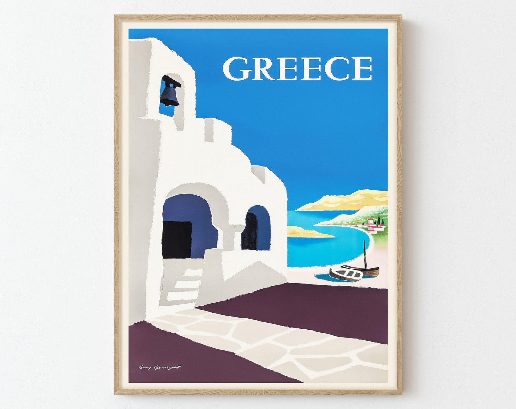 DOPAPRINT Greece Guy Georget Vintage Travel Poster Fine Art Print ...