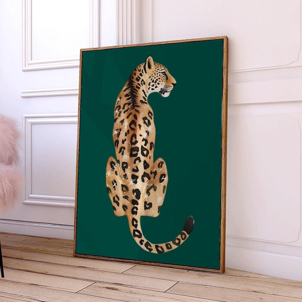 DOPAPRINT Green Leo.Pard Art Print Trendy Cheetah Print Glam Jaguar ...