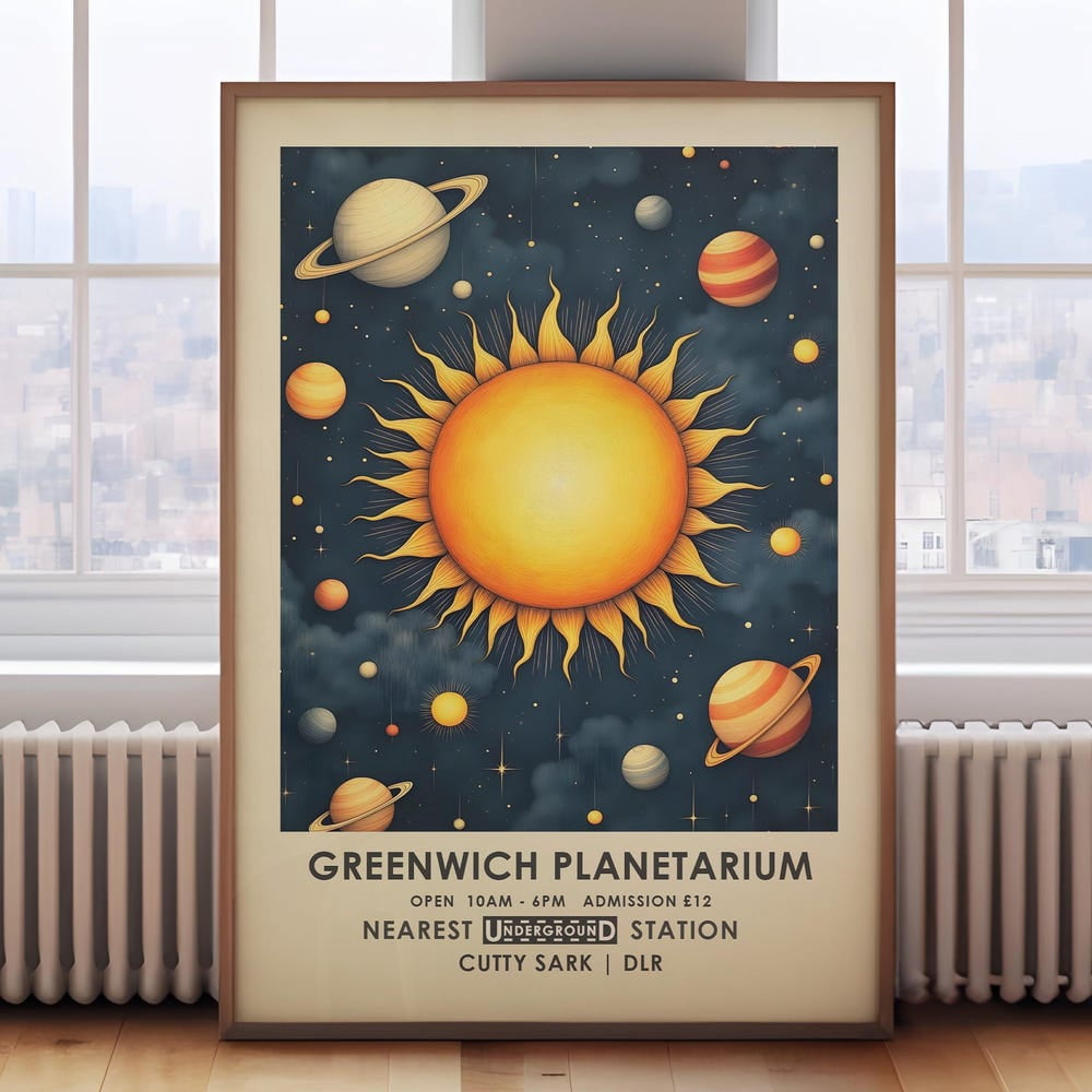 DOPAPRINT Greenwich planetarium print, sun and planets poster, sun and ...