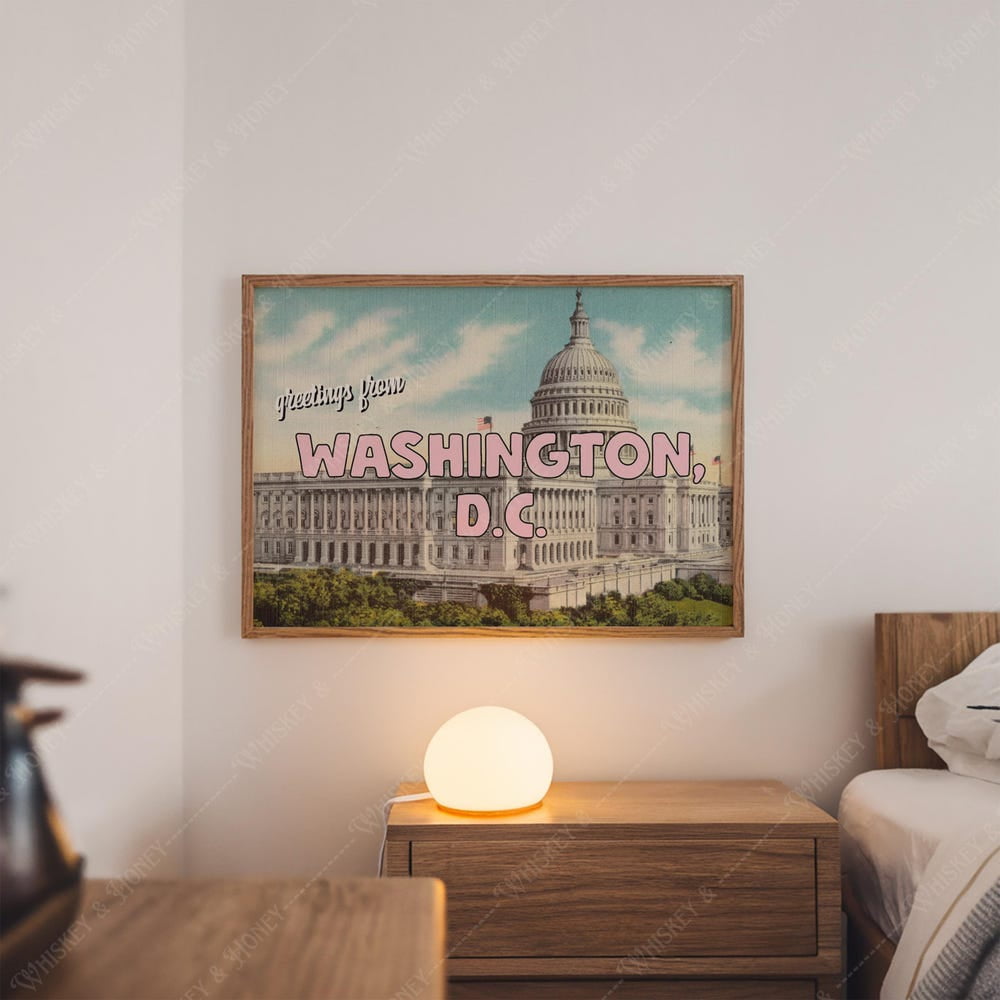 DOPAPRINT, Greetings From Washington D.C Art Print, Vintage Postcard ...