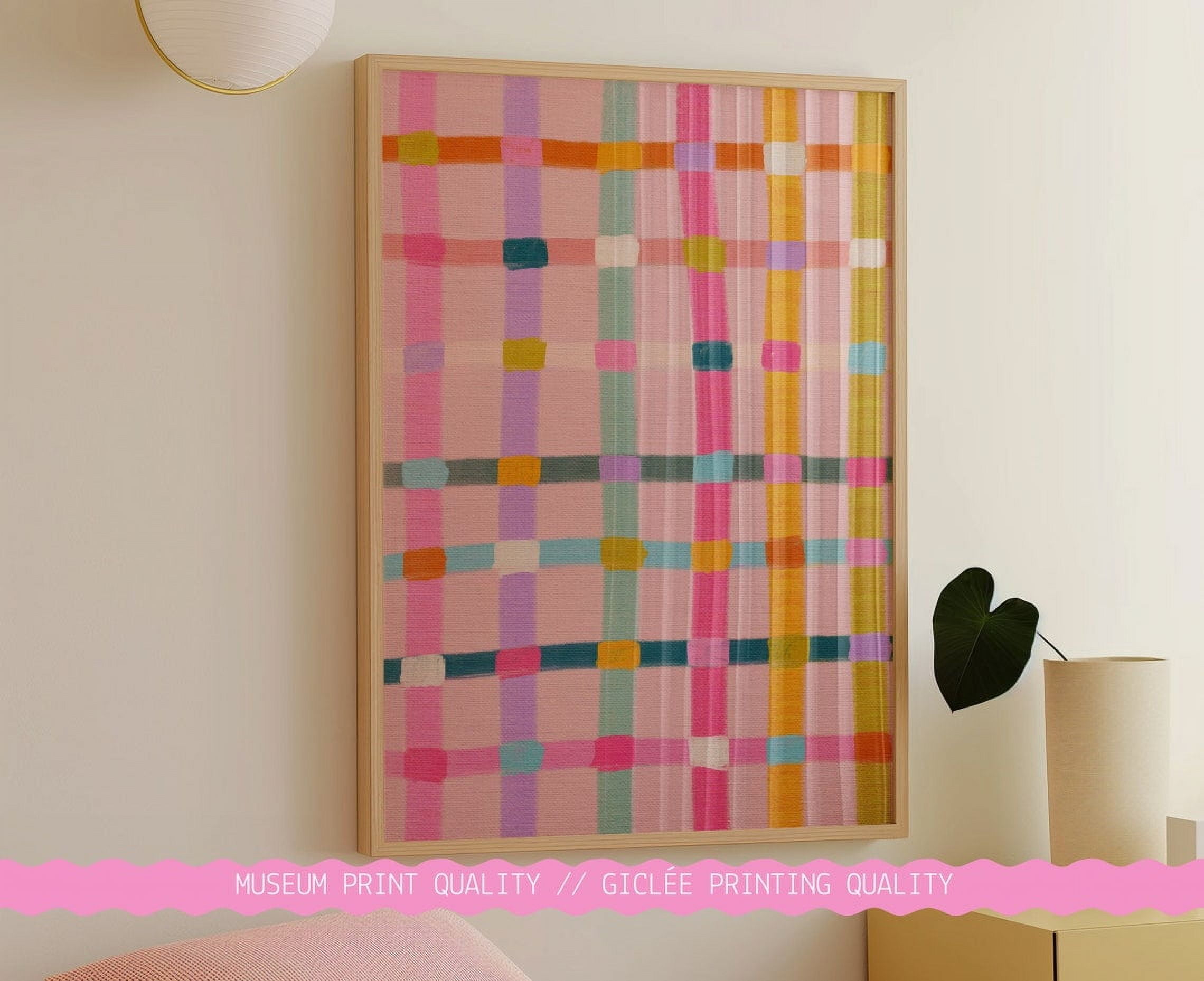 DOPAPRINT Grid Painting Wall Art, Colorful Wall Art, Abstract Wall Art ...