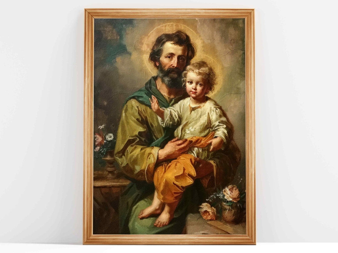 DOPAPRINT Guardian Of The Savior, Saint Joseph'S Tender Care, Oil ...
