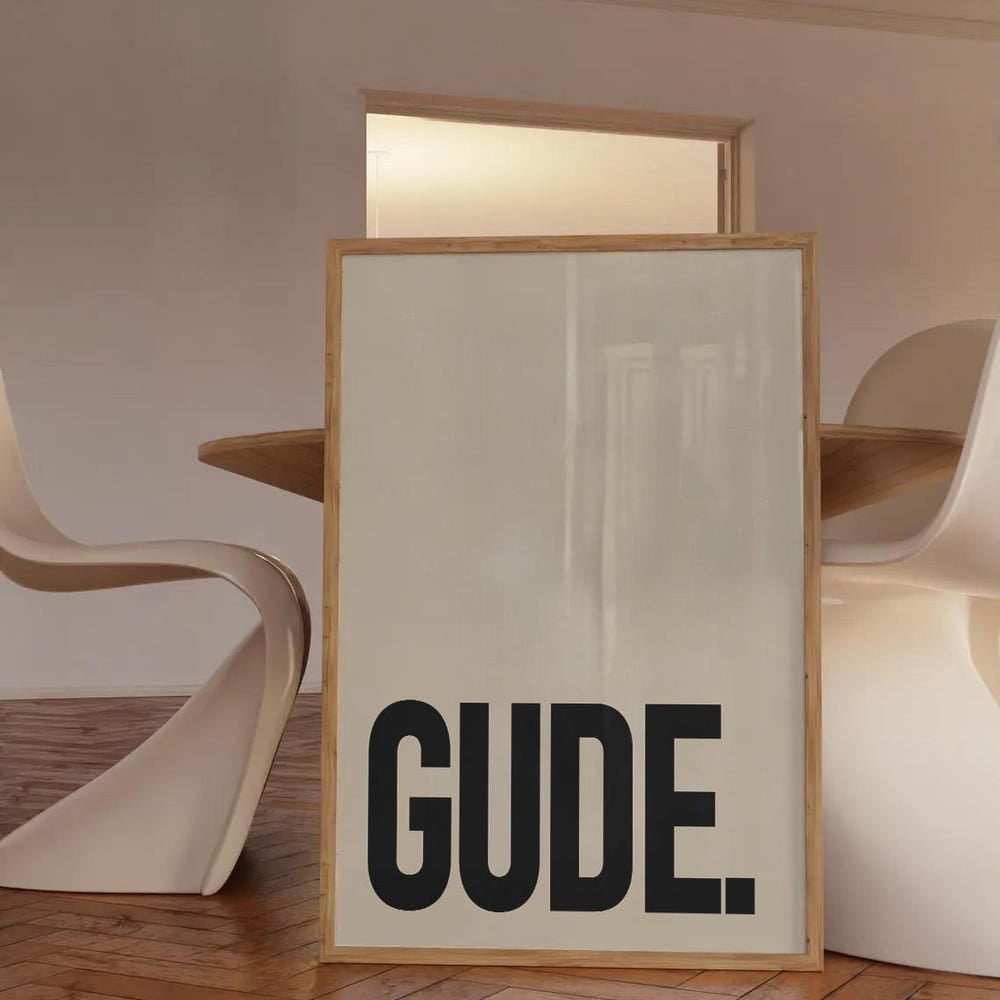 DOPAPRINT Gude. Printable Wall Art, Black On Beige, Typography Poster ...