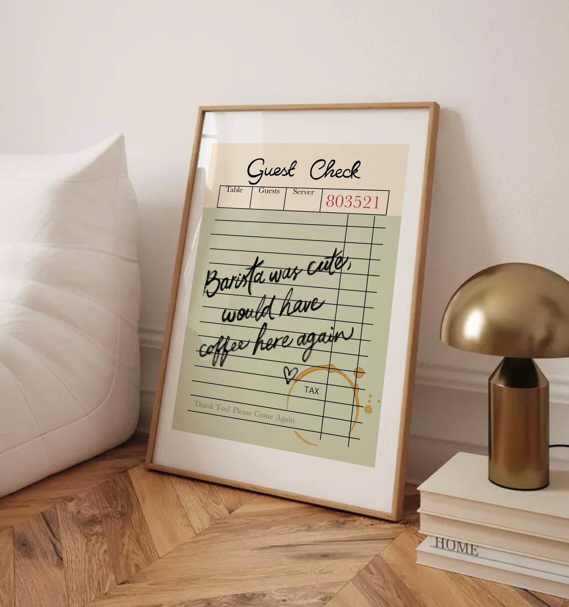 DOPAPRINT Guest Check Print, Barista Was Cute Would Have Coffee Here ...