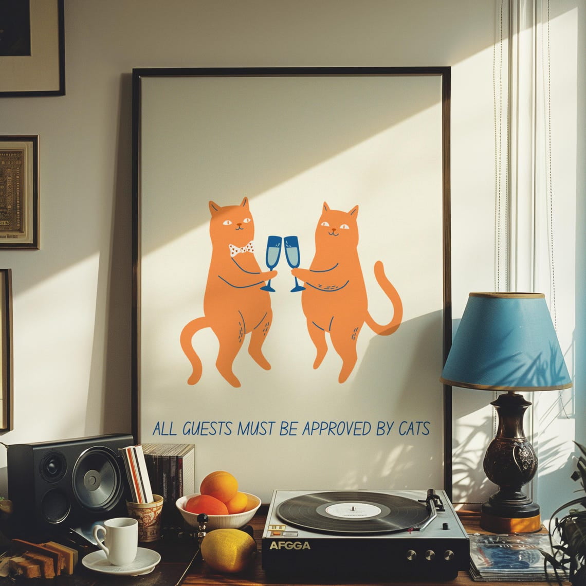 DOPAPRINT All Guests Must Be Approved By Cats, Funny Cat Print, Cat ...