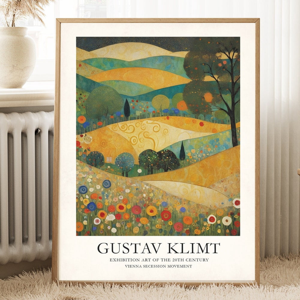 DOPAPRINT Gustav Klimt floral Print, Klimt Exhibition Poster, Klimt ...