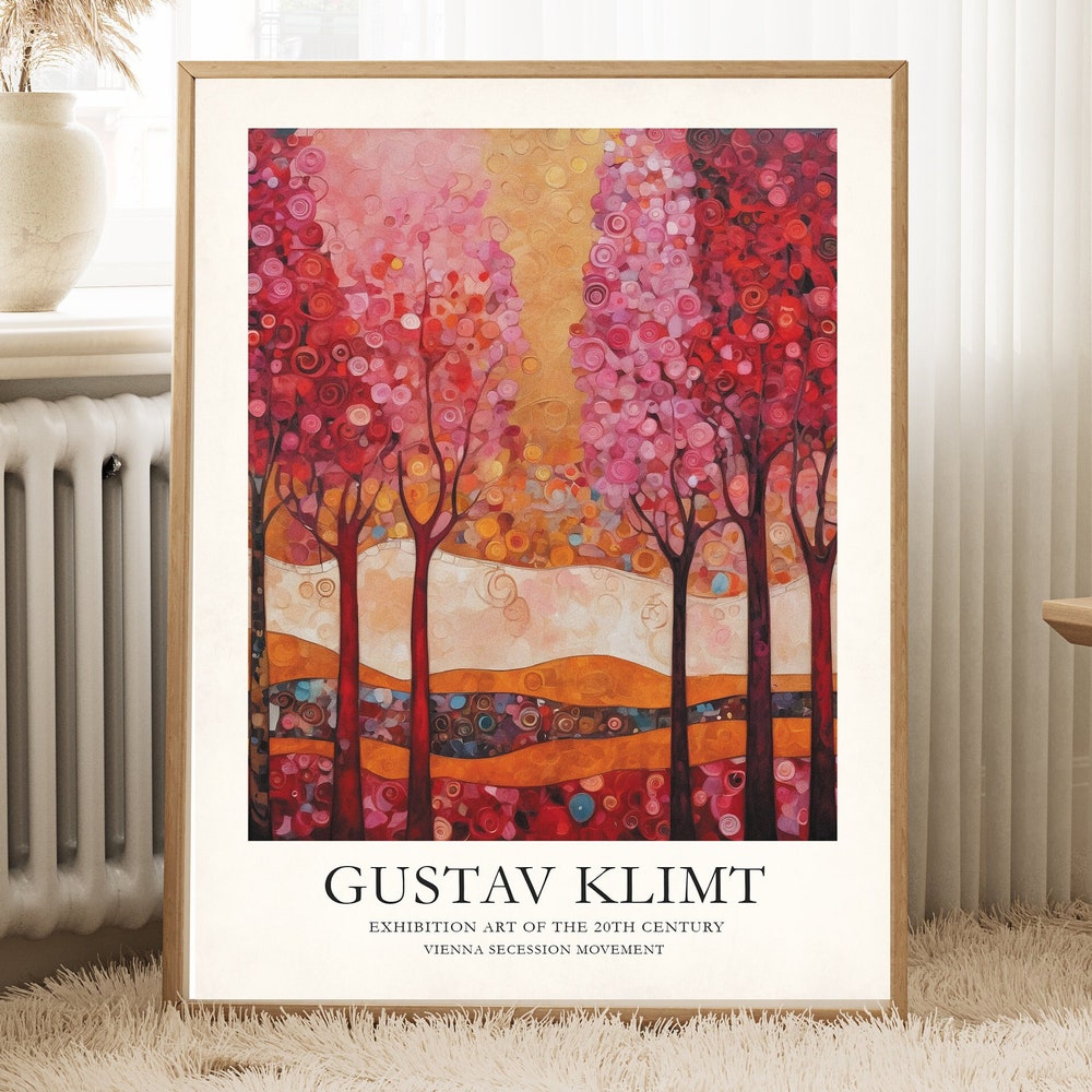 DOPAPRINT Gustav Klimt forest Print, Klimt Museum Poster, Klimt ...