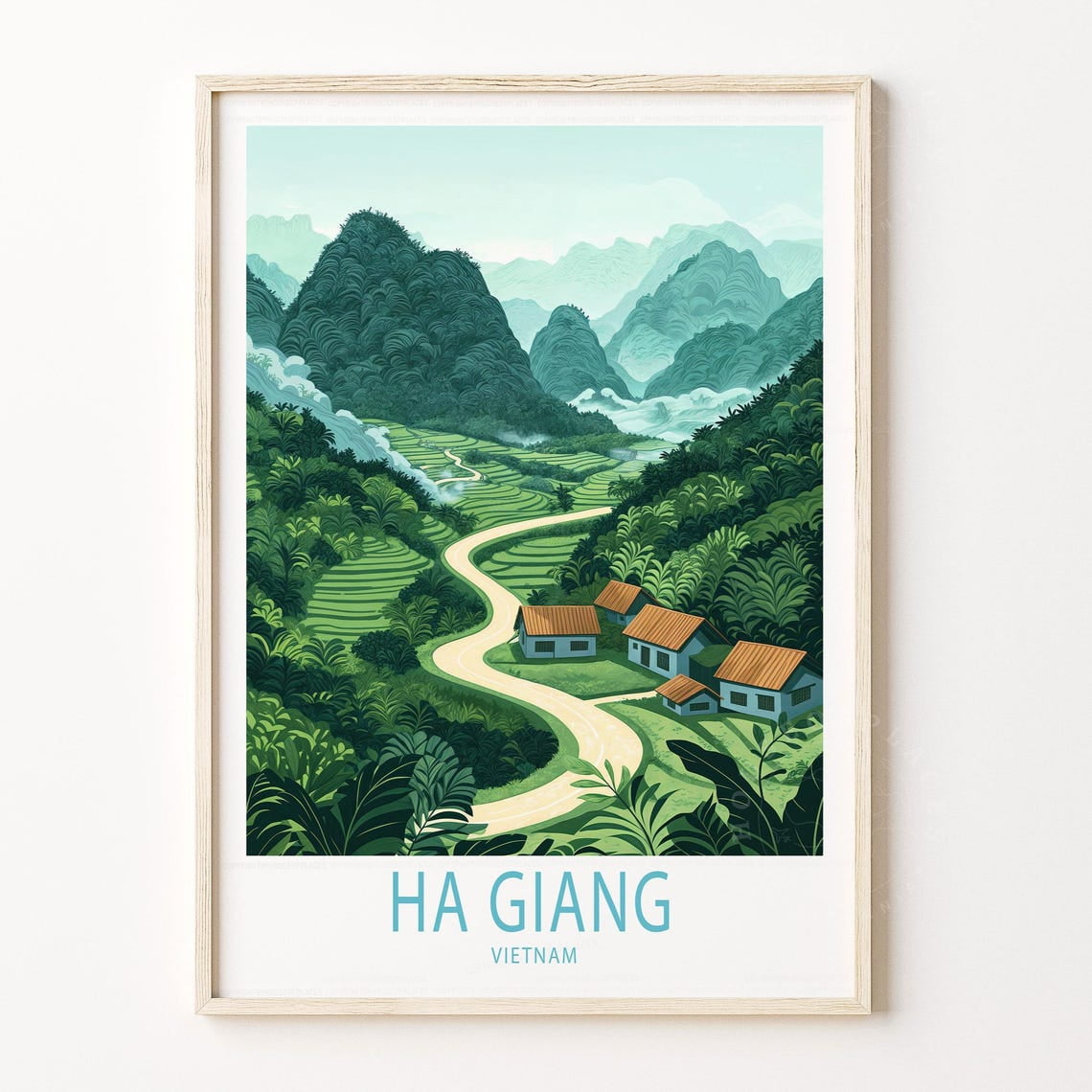 DOPAPRINT Ha Giang Vietnam Travel Print, Vietnam Travel Poster, Ha ...
