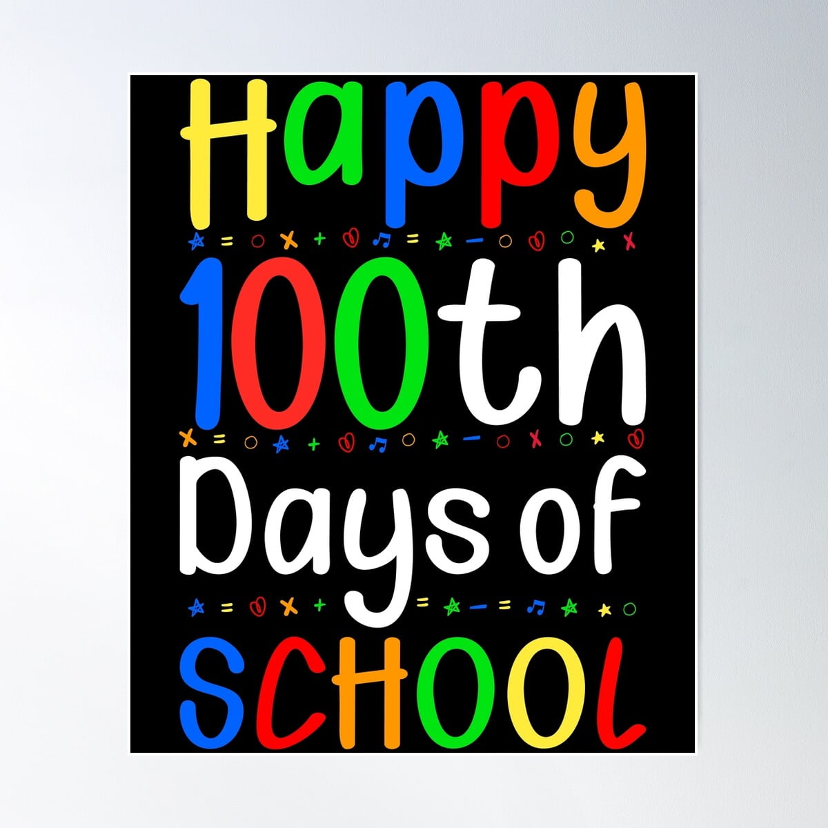 DOPAPRINT Happy 100Th Days Of School Poster Wall Art, Bedroom NO FRAMED ...