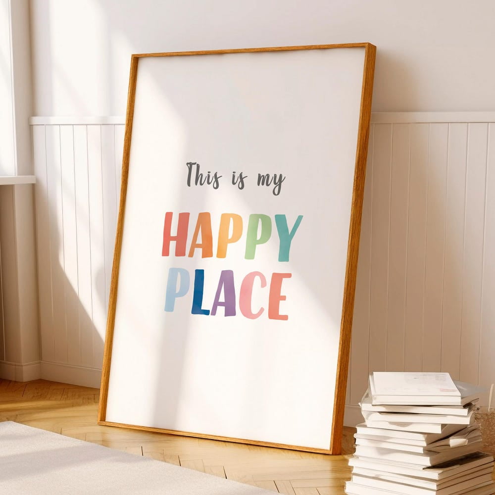 DOPAPRINT This Is My Happy Place, Rainbow Playroom Poster, Rainbow ...