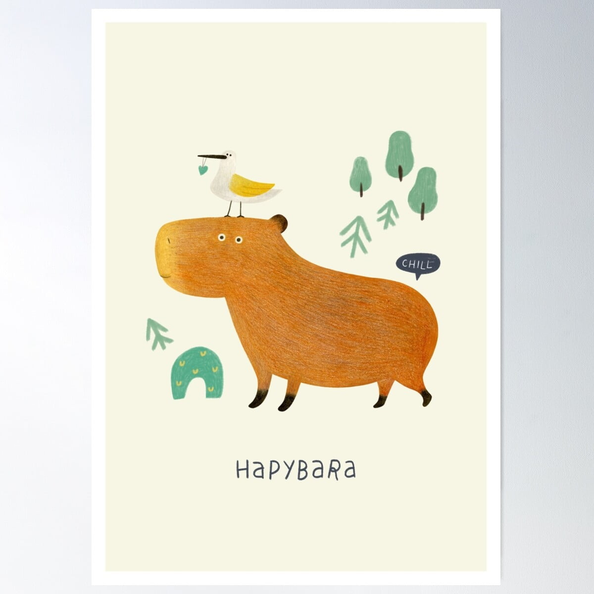 DOPAPRINT Hapybara Capybara Poster Wall Art, Modern Wall Decor NO ...