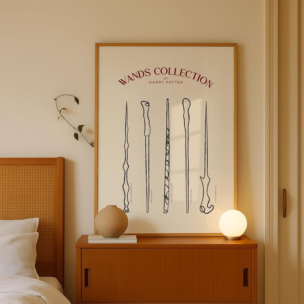 DOPAPRINT Harry Potter Wands Collection Print, Wizard Wand Poster Wall Art, Magical Download ...