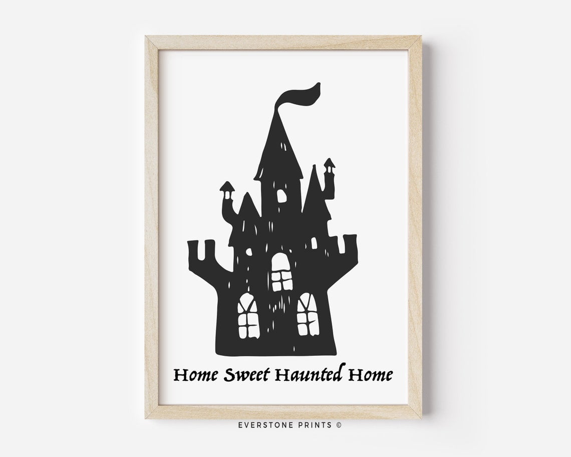 DOPAPRINT Haunted House Print, Fall Wall Art, Spooky Wall Art, , Party ...