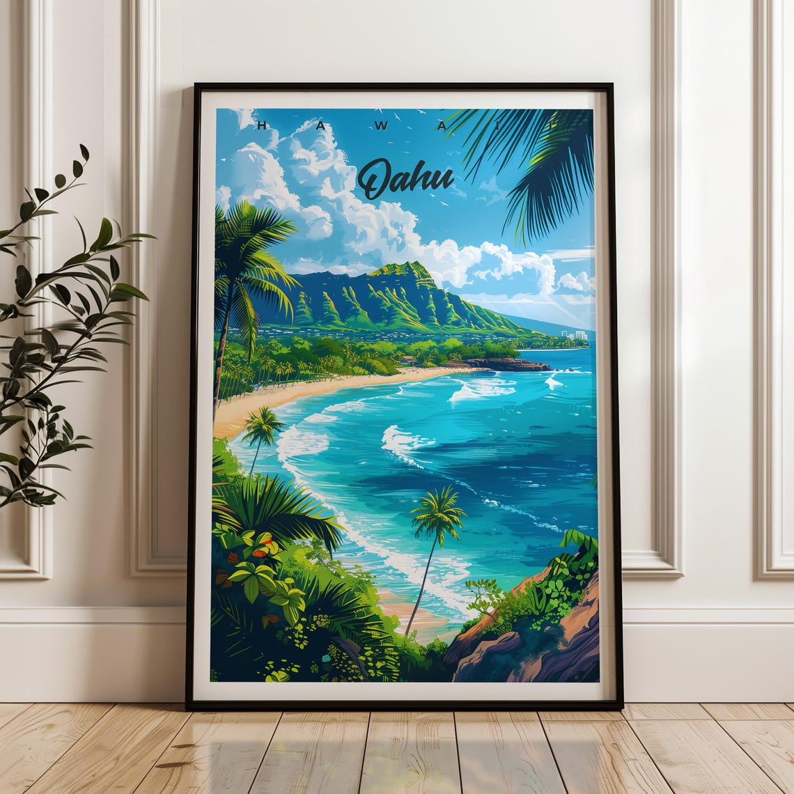 DOPAPRINT Hawaii Travel Poster - United States Print, Oahu Wall Art ...