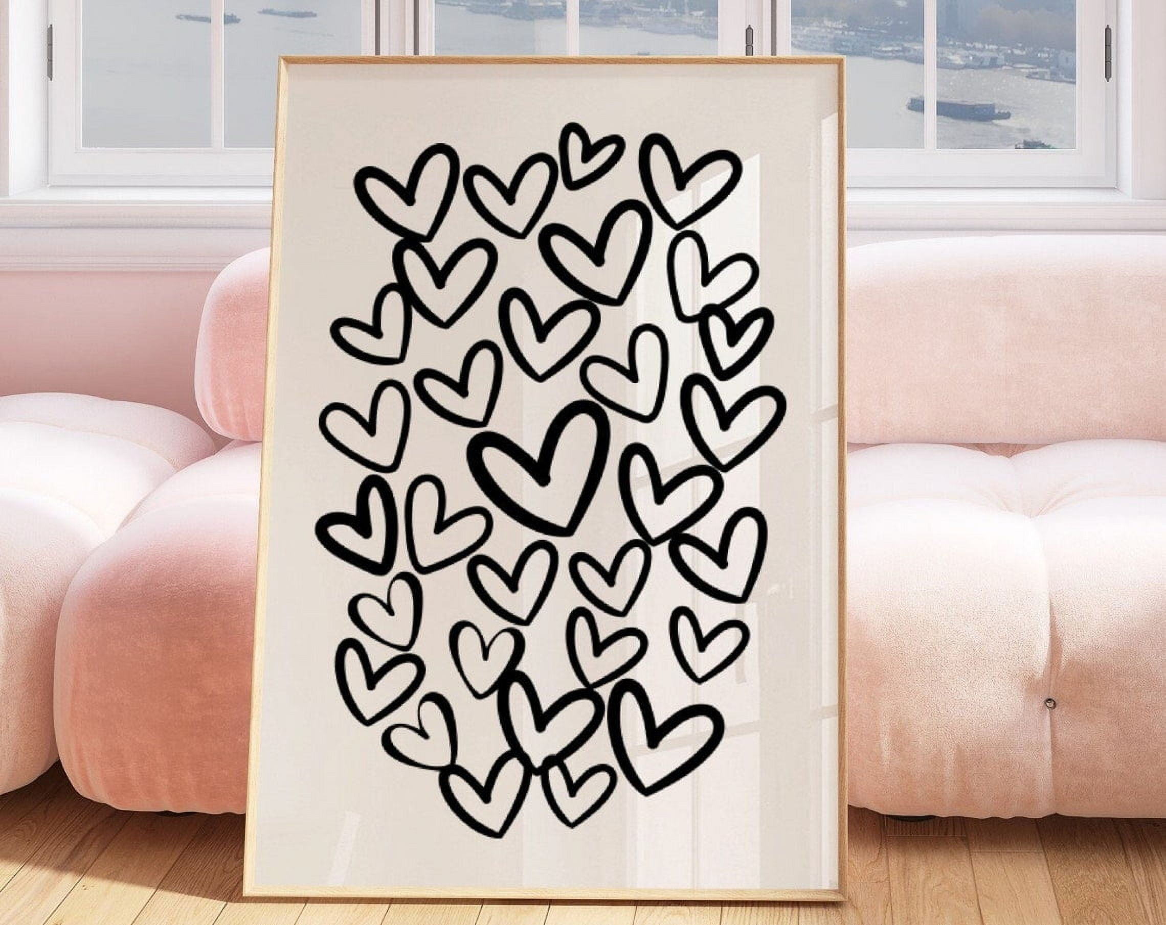 DOPAPRINT Hearts Print, Preppy Wall Art, Graffiti Poster, Trendy Funky ...